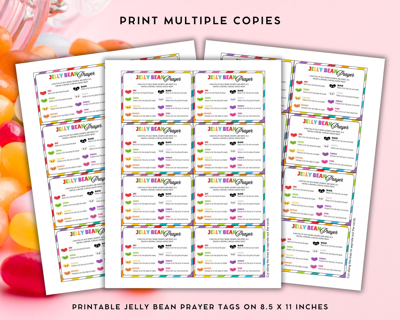 Jelly Bean Prayer Poem Printable - Religious Gift Tags, Easter Basket ...
