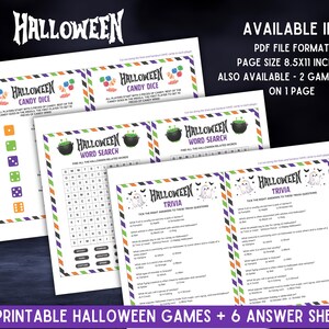 Halloween Printable 10 Game Bundle Halloween Party Games Halloween ...