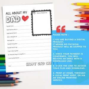 All About My Dad Printable: Father's Day Interview Card (PDF) - Etsy