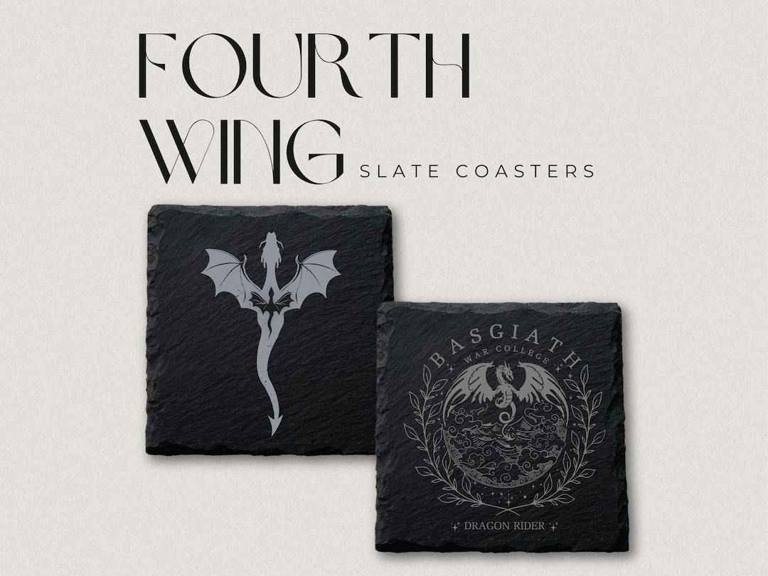 FOURTH WING COASTERS | Basgiath War College | Engraved Slate | Select ...