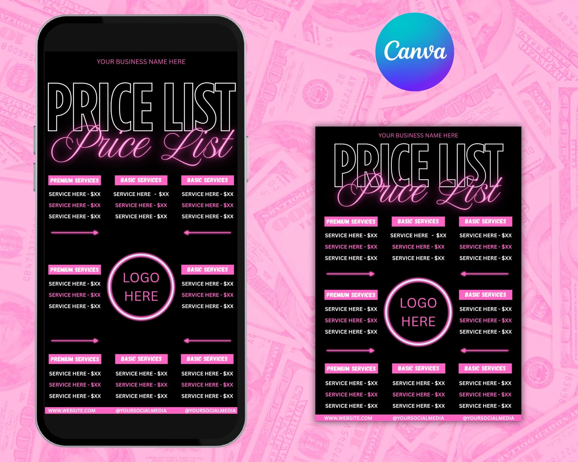 Price List Template, Price Sheet, Pricelist Flyer, Pricing Guide Sheet ...