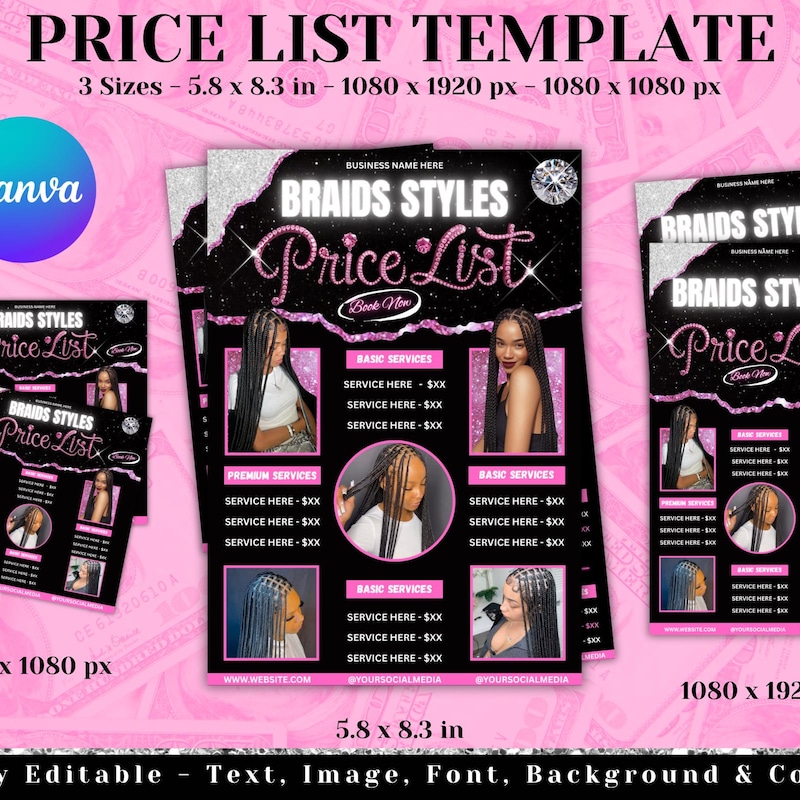 Price List Flyer Locs - Etsy UK