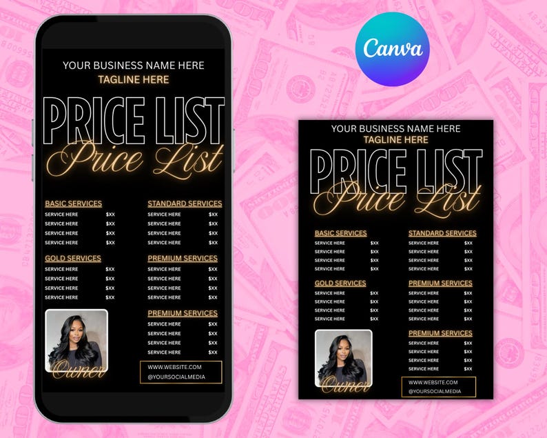 Editable Price List Template,price List Flyer,hair Price List,flyer ...