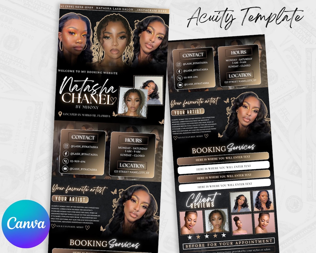 BOHO Lash Tech Acuity Scheduling Template, Lash Tech Branding, Lash ...