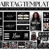 DIY Hair Bundle Tag Design Template | Hair Business Packaging | Hair ...