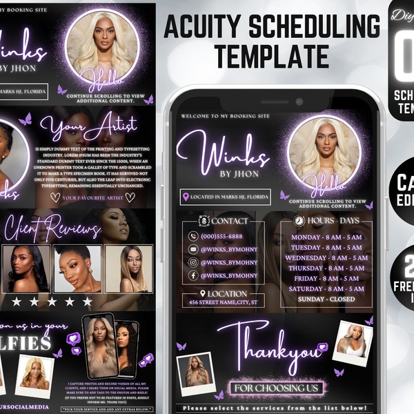 Acuity Schedule Template - Etsy