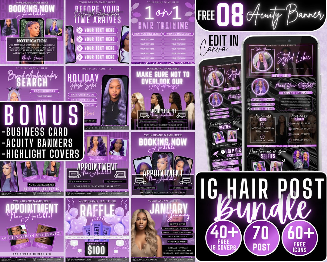 70 Hair Instagram Templates Free Acuity, Free Covers, Hair Instagram ...