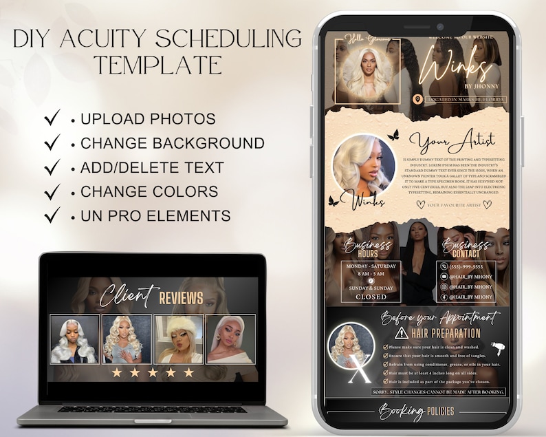 09 Acuity Site, Acuity Scheduling Template Hairstylist, Booking Site ...