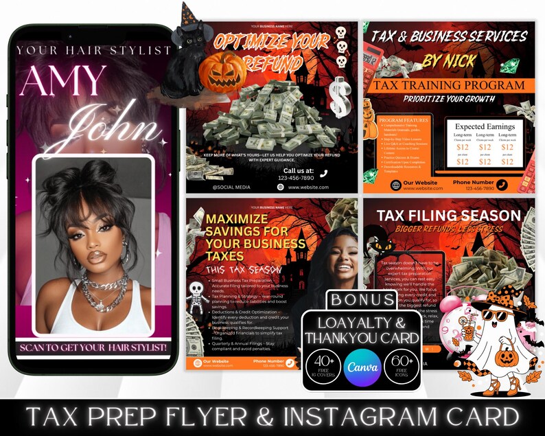 50+ Halloween Tax Professional Templates | Tax Prep Flyer | Tax Season ...