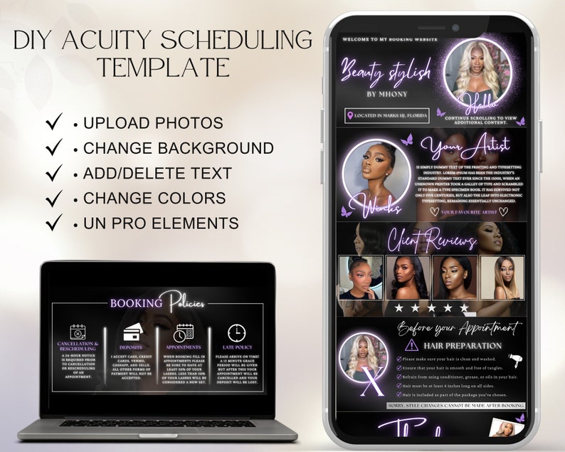 08 Editable Acuity Template, Hair Stylist Acuity Scheduling Template ...