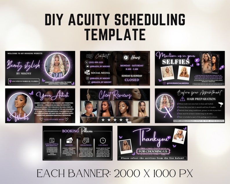 08 Editable Acuity Template, Hair Stylist Acuity Scheduling Template ...