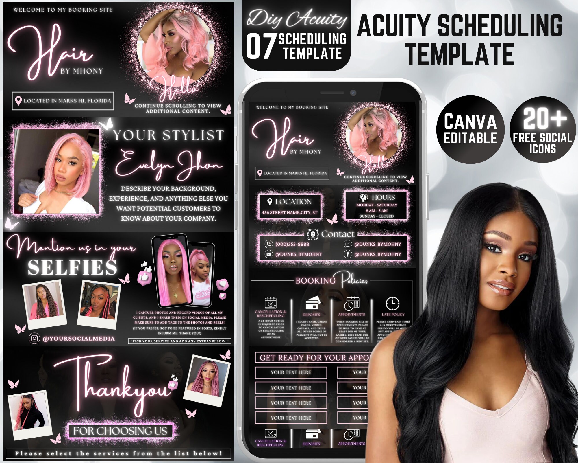 07 Editable Acuity Template, DIY Acuity Scheduling Site, Lash Tech ...