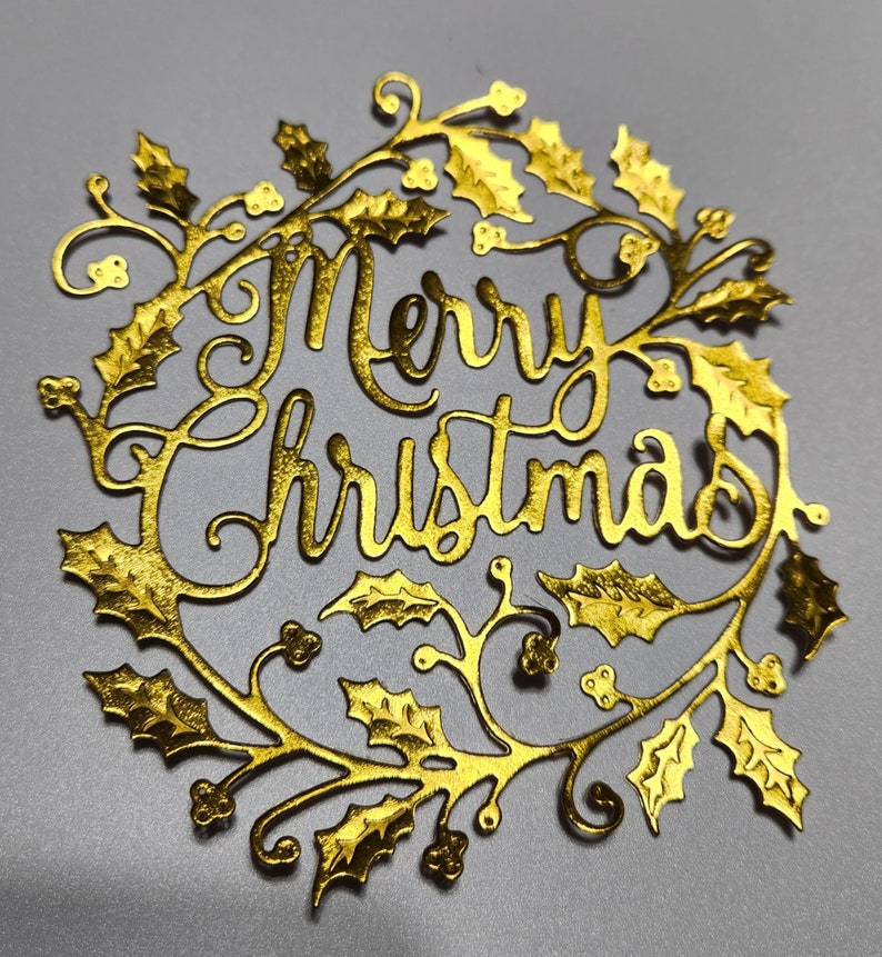 Merry Christmas Die Cut Shape 4 Pcs - Etsy