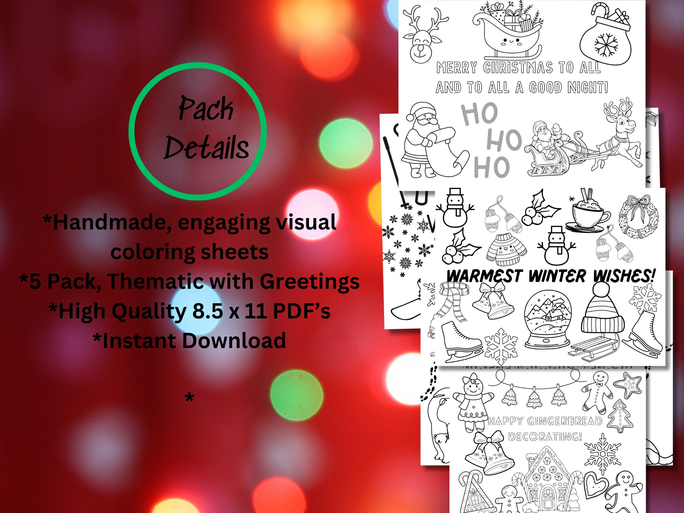 Holiday Coloring Pages I Gingerbread Coloring I Winter Animals I Color ...