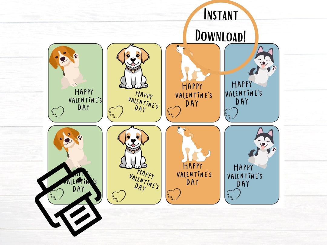 Dog Valentine Cards, Printable Puppy Valentines (digital Download) - Etsy