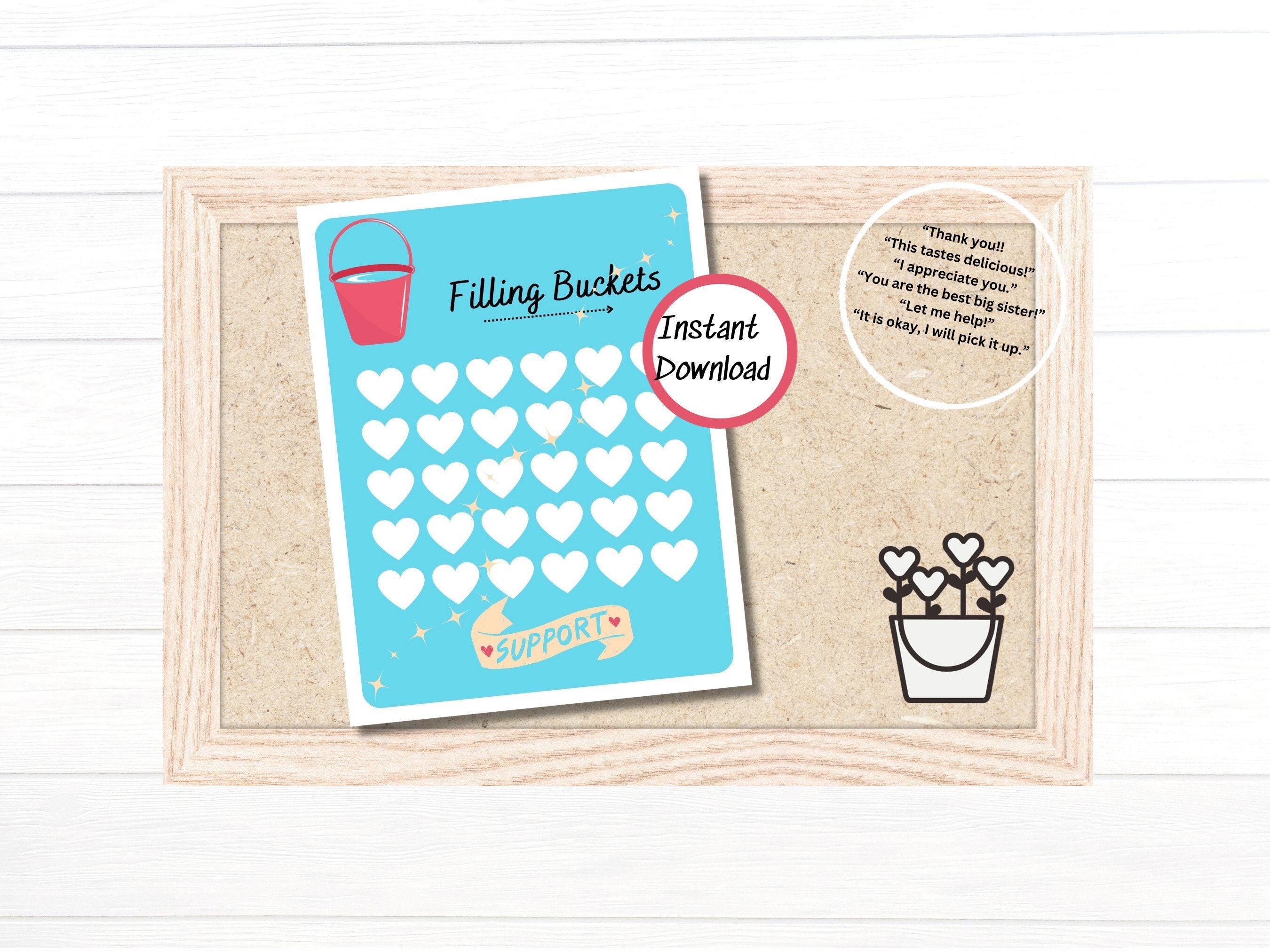 Bucket Filler Chart I Kids Kind Chart I Helping Others I Kind Kids I ...