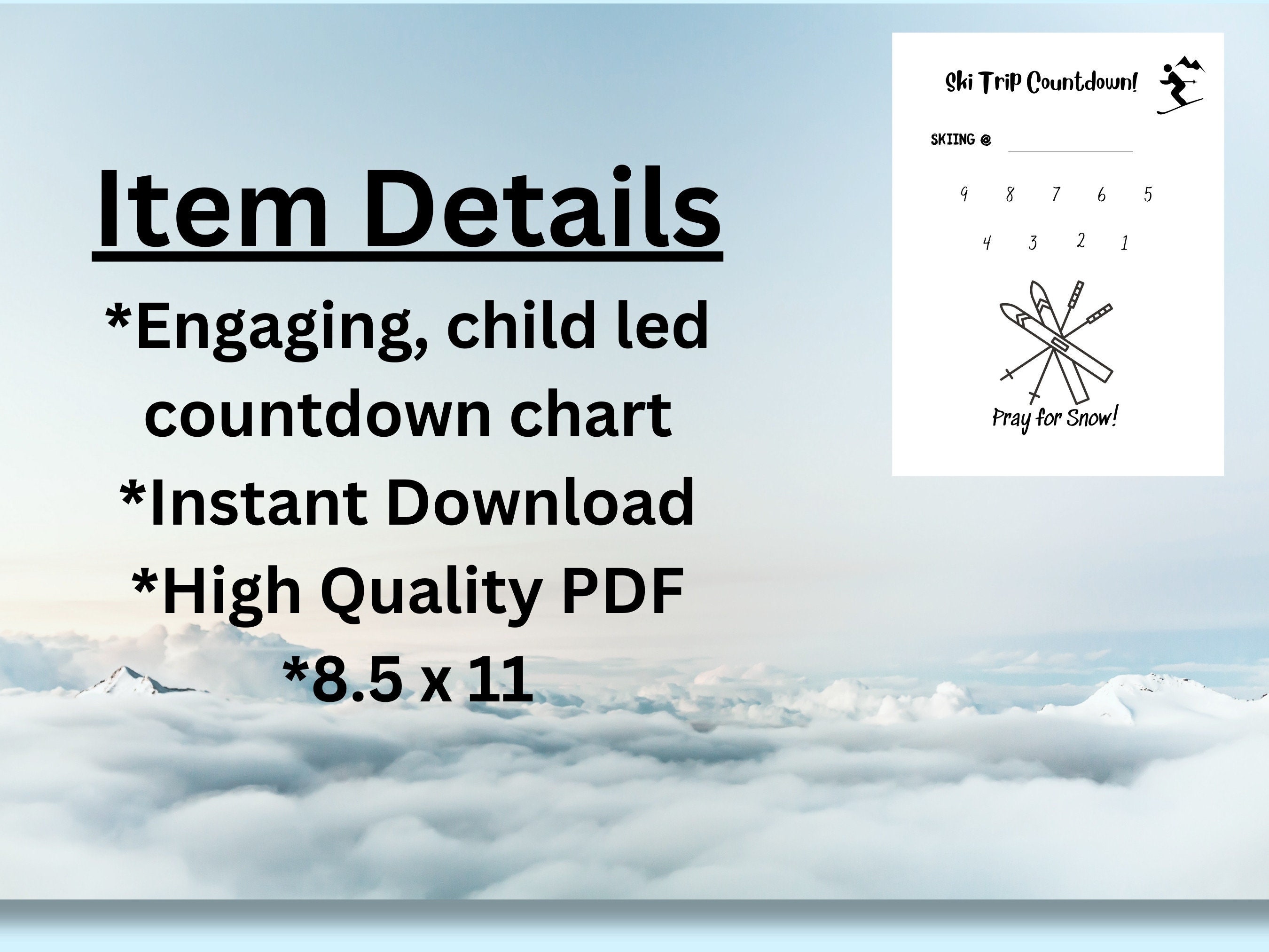 Skip Trip Countdown I Digital Download I Instant Download I Ski ...