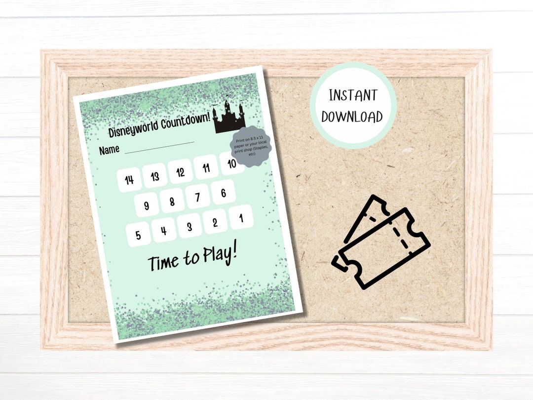 Disneyworld Countdown Chart I Disneyworld Chart I Disneyworld - Etsy
