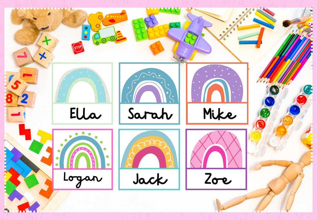 Colorful Rainbow Name Tag, Labels for Classrooms, Gifts, Events, and ...