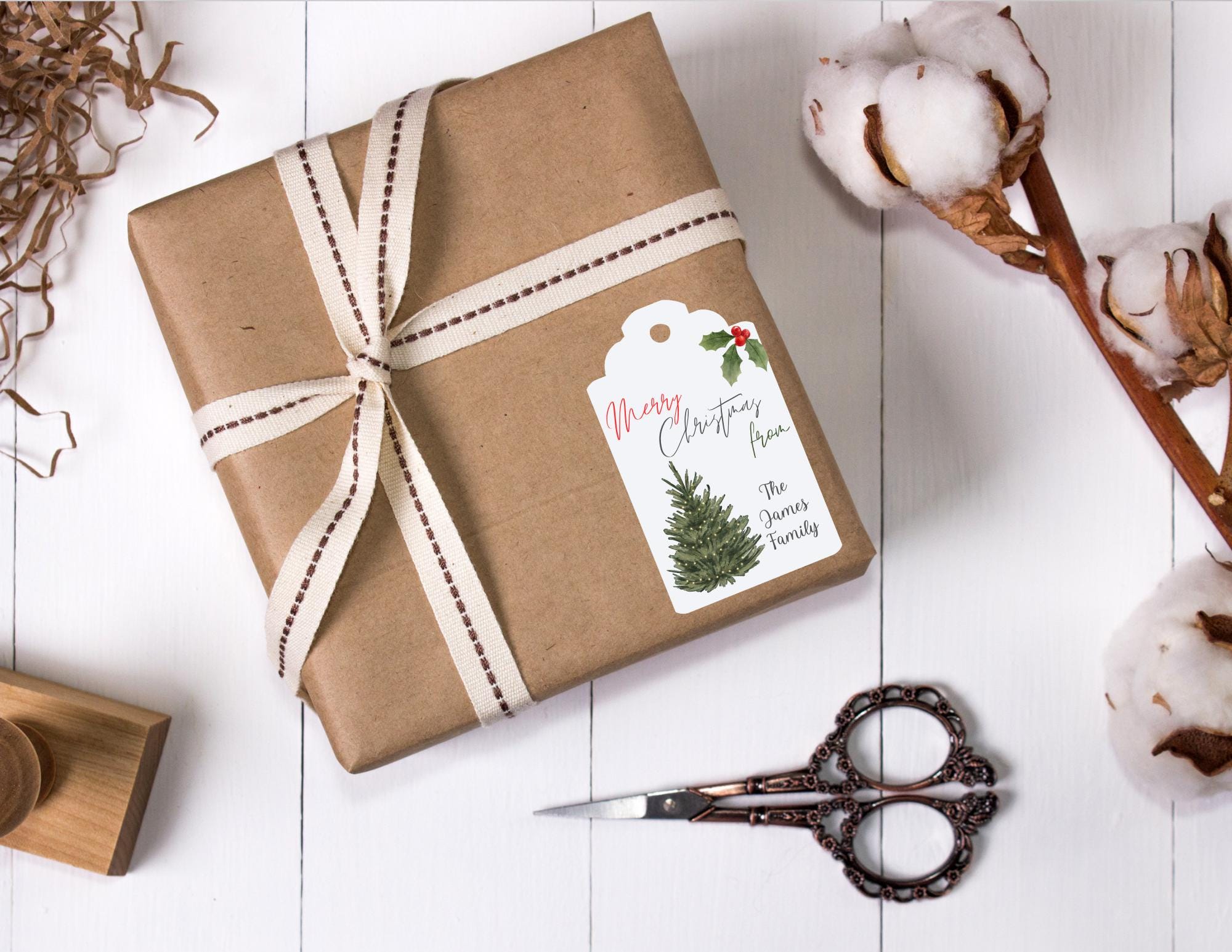 Christmas Gift Tags, Editable Gift Labels, Personalized Gift Tags ...