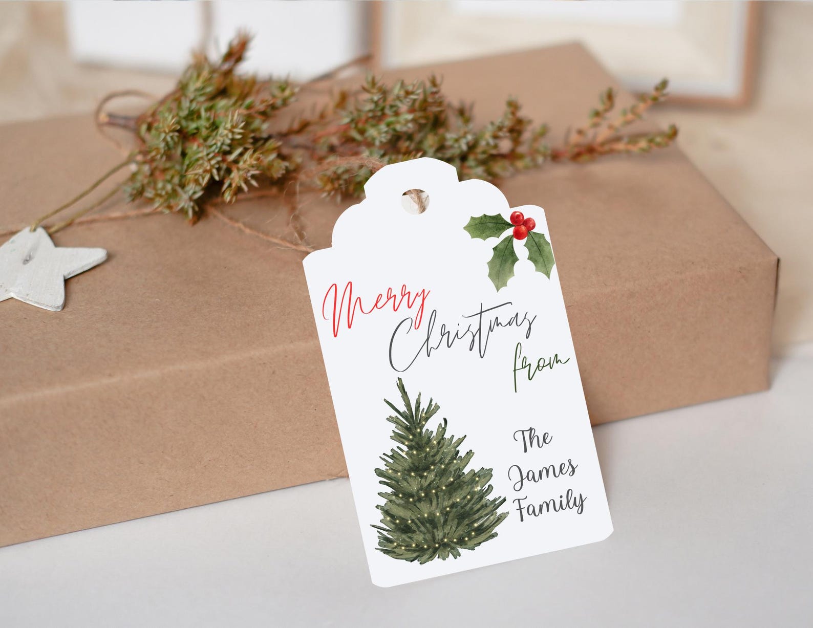 Christmas Gift Tags, Editable Gift Labels, Personalized Gift Tags ...