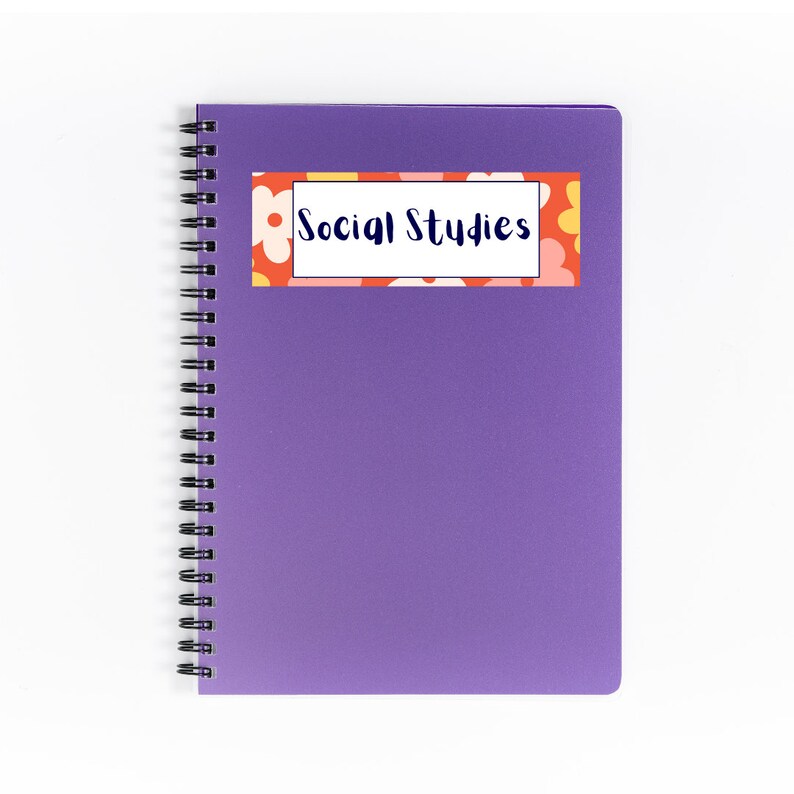 Notebook Subject Labels, Name Tags Colorful Labels for Classes Digital ...