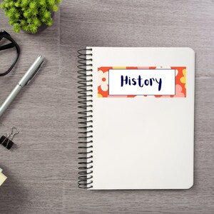 Notebook Subject Labels, Name Tags Colorful Labels for Classes Digital ...