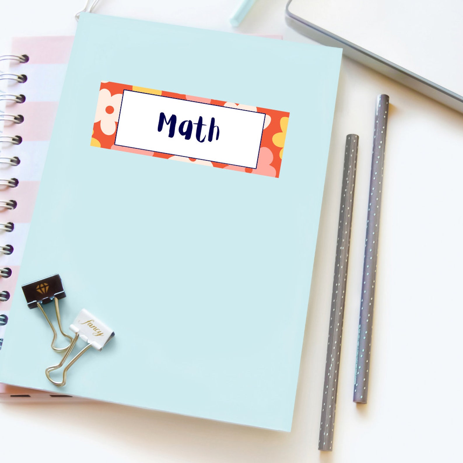 Notebook Subject Labels, Name Tags Colorful Labels for Classes Digital ...