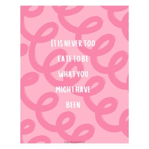 Pink Inspirational Quote Wall Art, Dorm Decor, Digital Download Wall ...