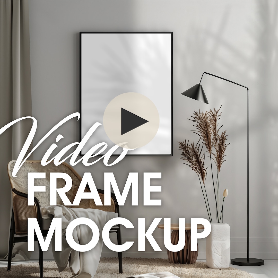 Animated Video Frame Mockup: Vertical Poster PSD Template (digital ...