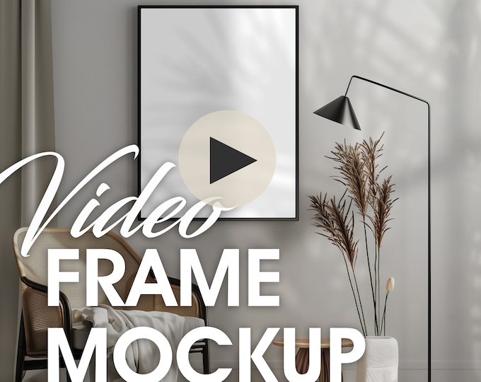 Animated Video Frame Mockup: Vertical Poster PSD Template (digital ...