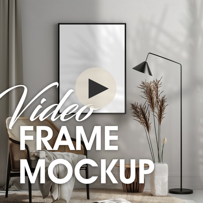 Video Frame Mockup Psd | 2 Scenes Animated Mockup | Vertical Black ...