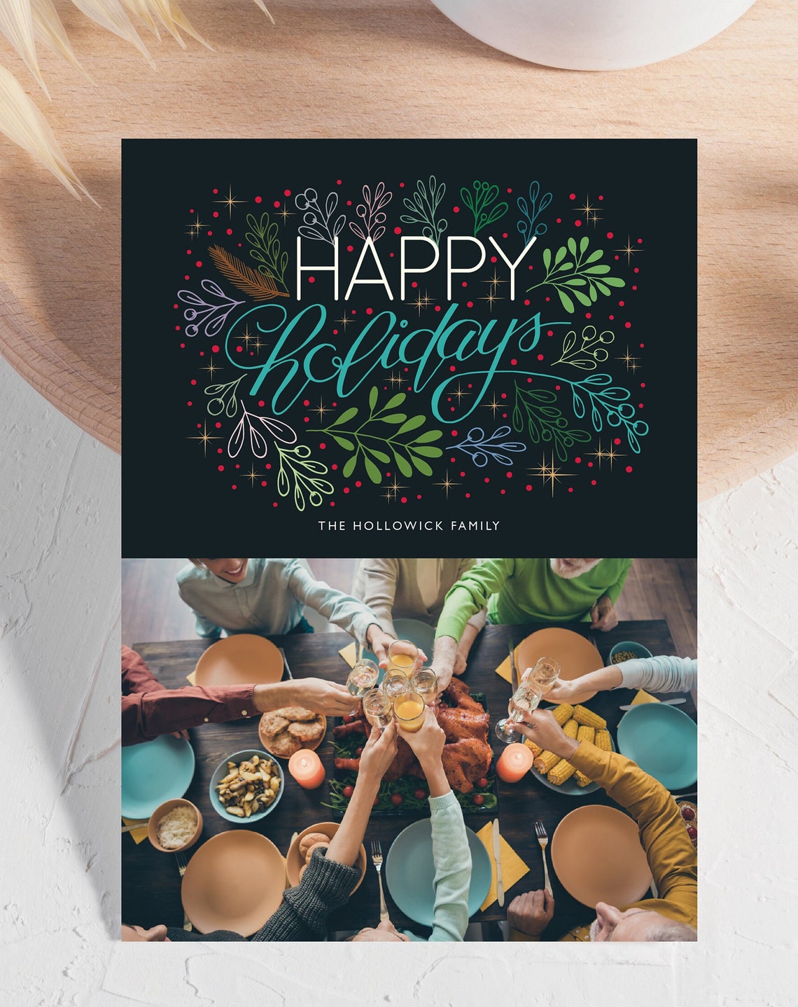 Editable Happy Holidays Card Template (digital Download) - Etsy