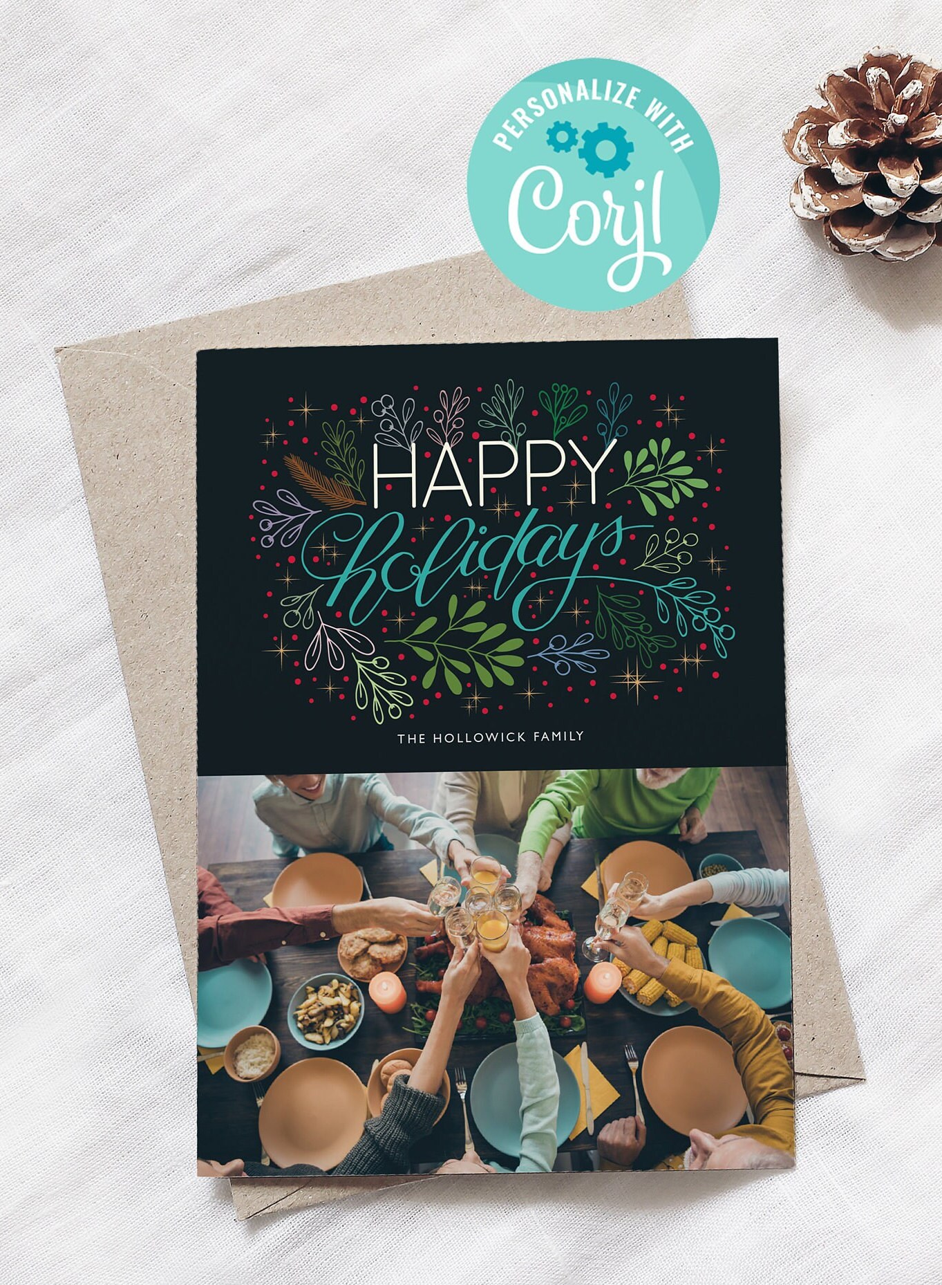 Editable Happy Holidays Card Template (digital Download) - Etsy