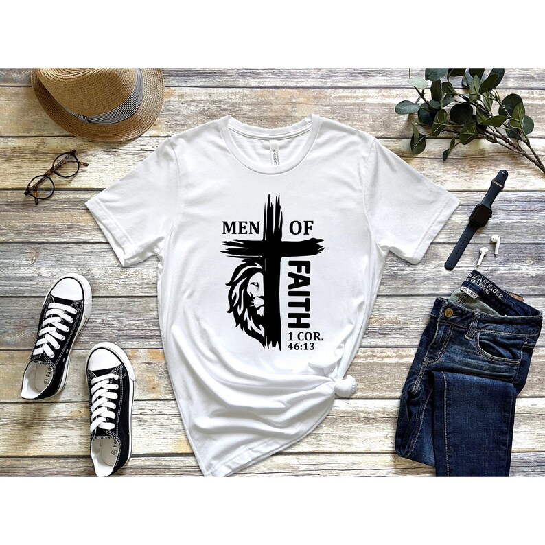 Men of Faith Shirt, Aesthetic Christian T-shirt, Men's Religious Shirt ...