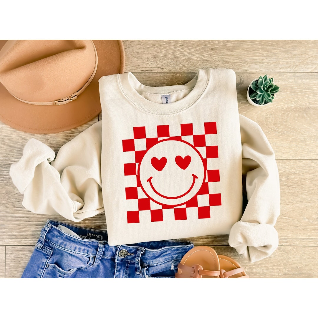 Retro Smiley Faces Shirt Gift for Positivity, Happy Face Aesthetic Gift ...