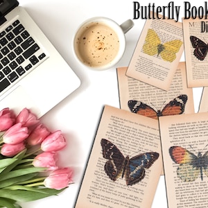 Printable A5 Butterfly Book Page Art Journaling Textures Digital ...