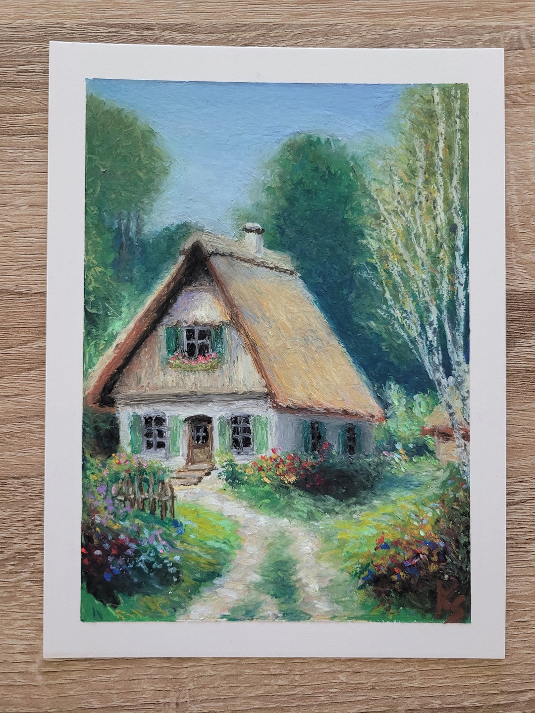 Cottage Glade Original 6 X 8 Oil Pastel Art - Etsy