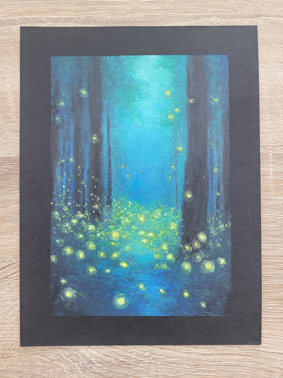 Firefly Woods Original 6 X 8 Oil Pastel Art - Etsy
