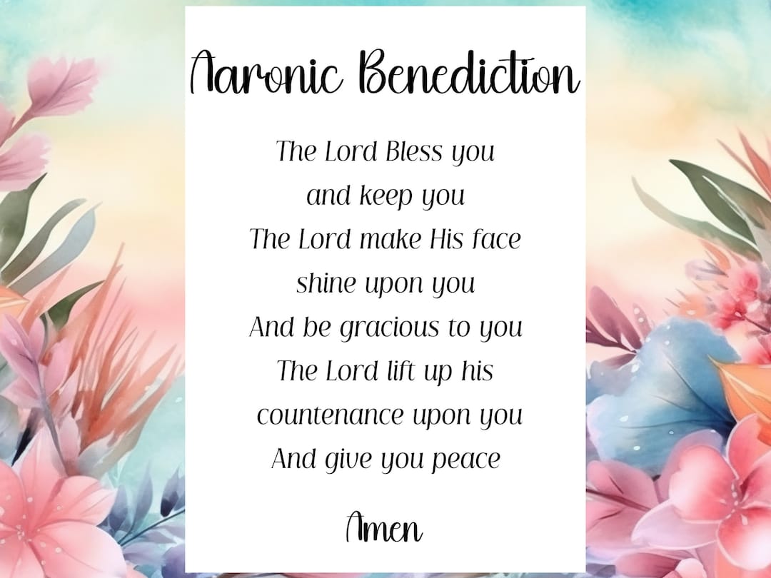 Aaronic Benediction | Digital Download | Black & White | Christian ...
