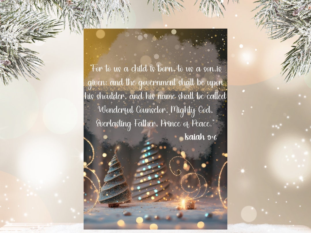 Christian Christmas Card Digital Print Scripture Card Christian ...