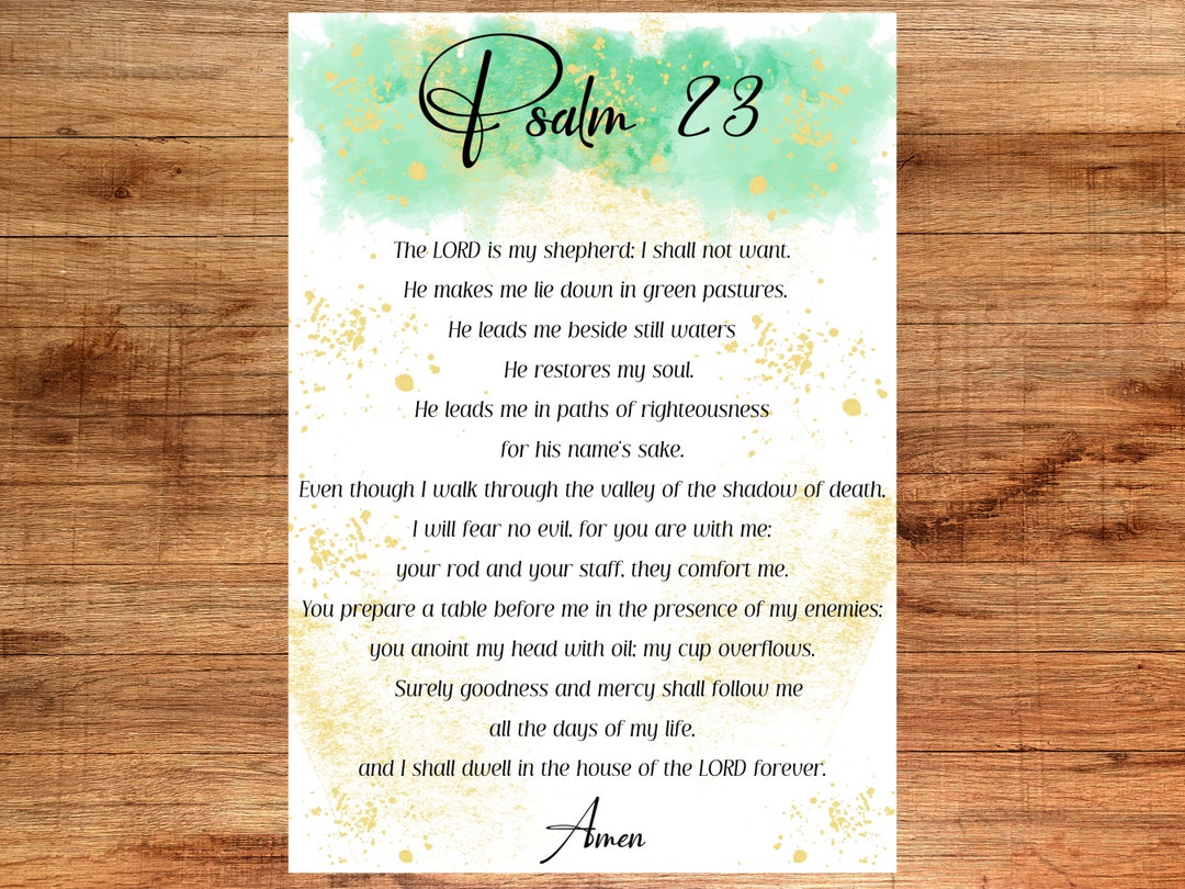 Psalm 23 | Digital Download | Colored | Christian Decor | Scripture ...