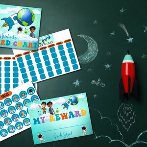 Kids Reward Chart Space Theme Digital Download, Printable Behavior ...