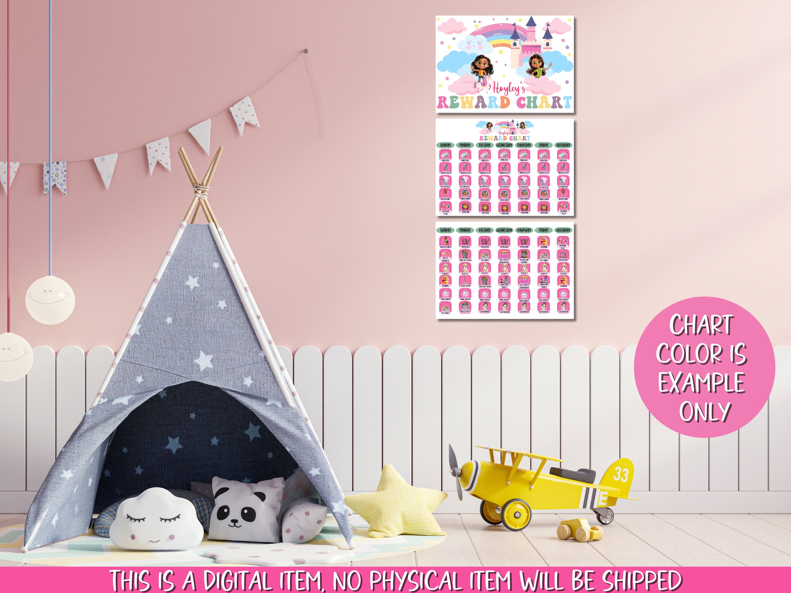 Kids Reward Chart Bundle Digital Download, Princess, Space, Animal ...