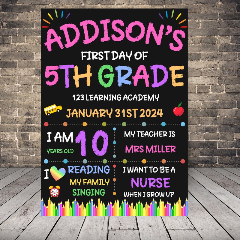 5th Grade Sign' - Etsy