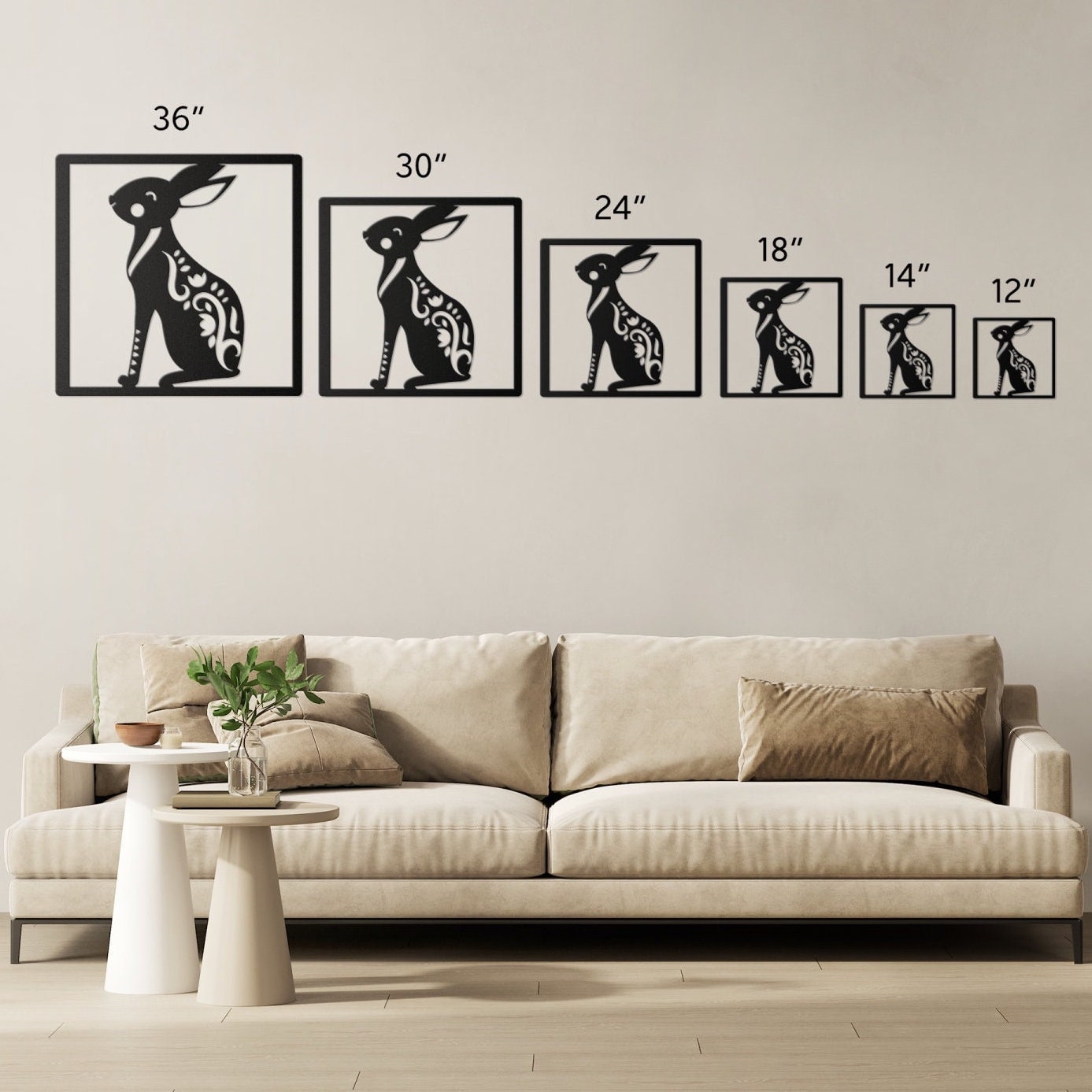 RABBIT Metal Wall Art Easy to Hang Nature Animal Metal Art - Etsy