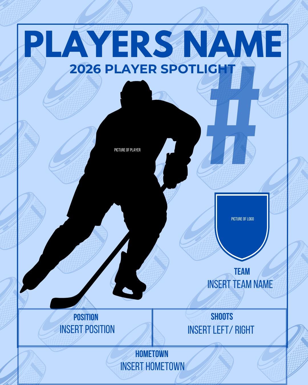 Hockey Player Poster Template | Editable Canva Player Profile | Youth ...