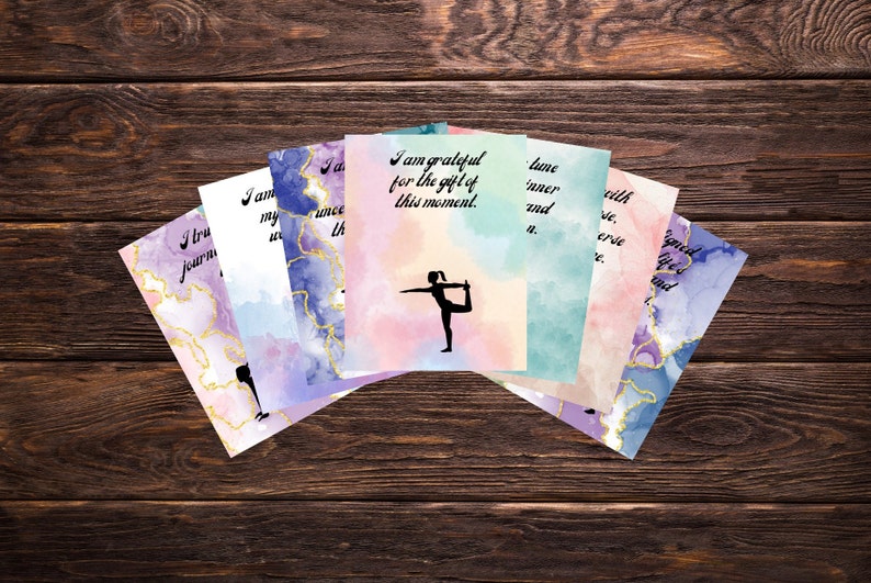 Yoga Bliss Affirmation Cards, 30 Positive Affirmation Card, Yoga ...
