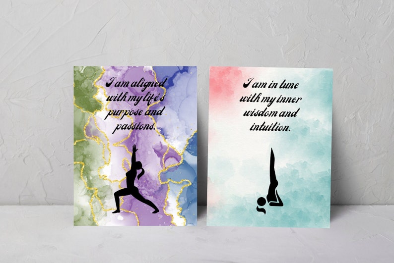 Yoga Bliss Affirmation Cards, 30 Positive Affirmation Card, Yoga ...