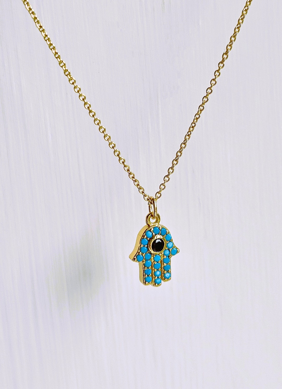 Hamsa Necklace, Gold Hand Necklace Gold Hamsa Necklace Tiny Hamsa ...